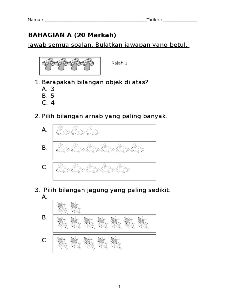 Math Tahun 1 Pdf