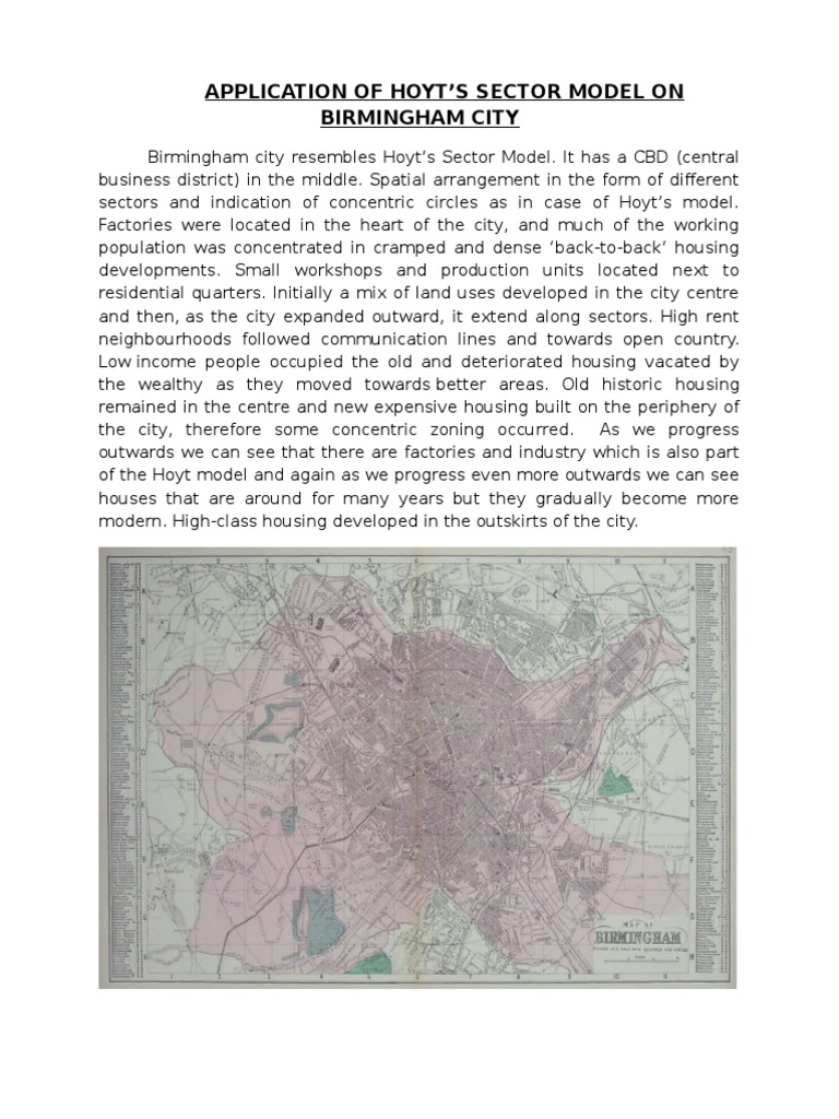 Application of Hoyt'S Sector Model On Birmingham City | PDF | Suburb ...