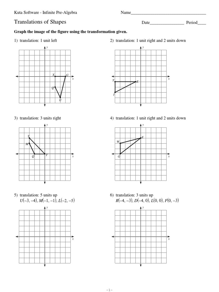 translations of shapes | Graph Theory | Mathematical Relations