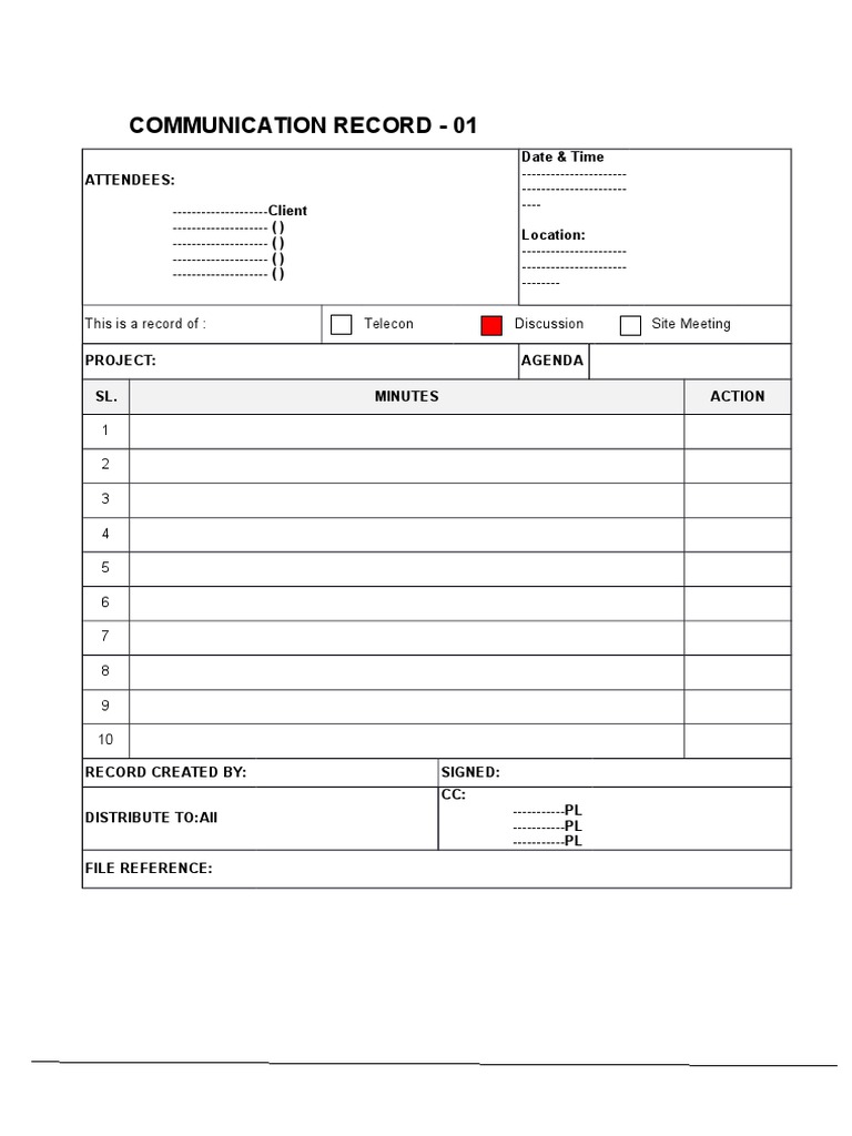 Communication Record Summary | PDF | Finance & Money Management