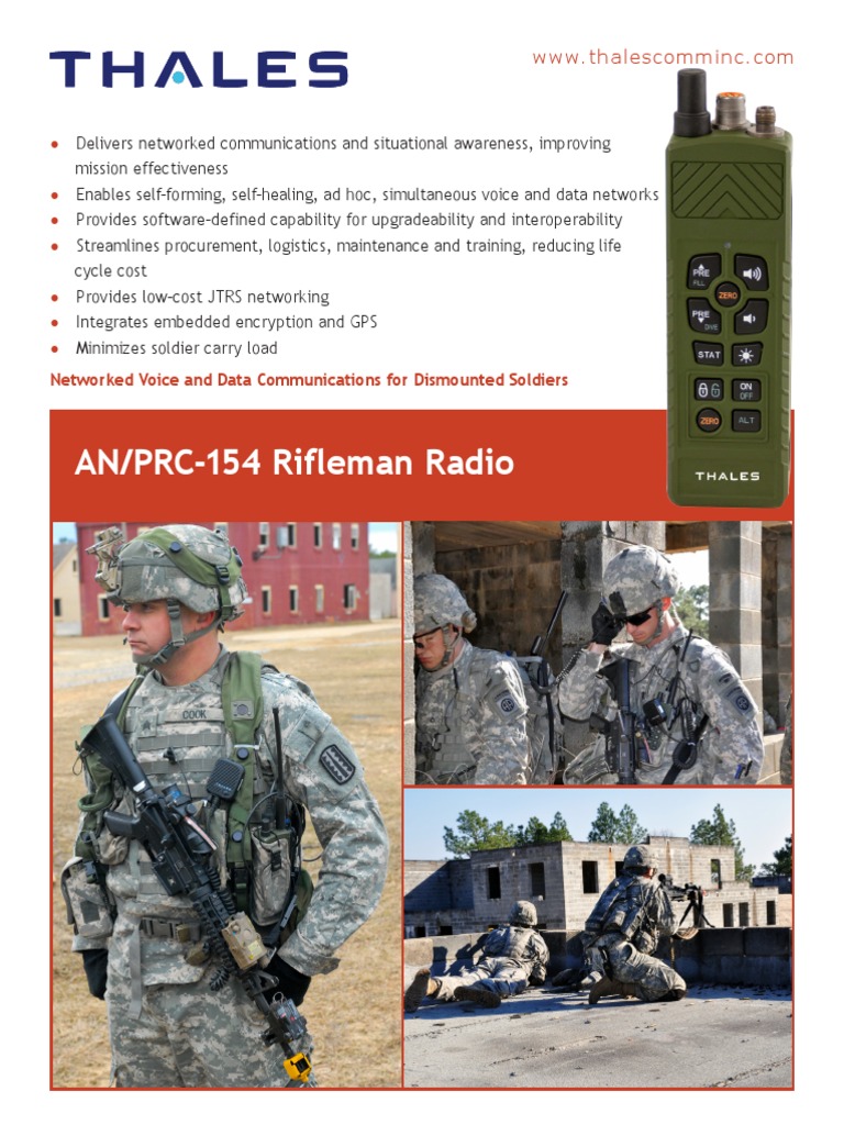 Thales ANPRC-154 Rifleman Radio | Download Free PDF | Radio | Wireless