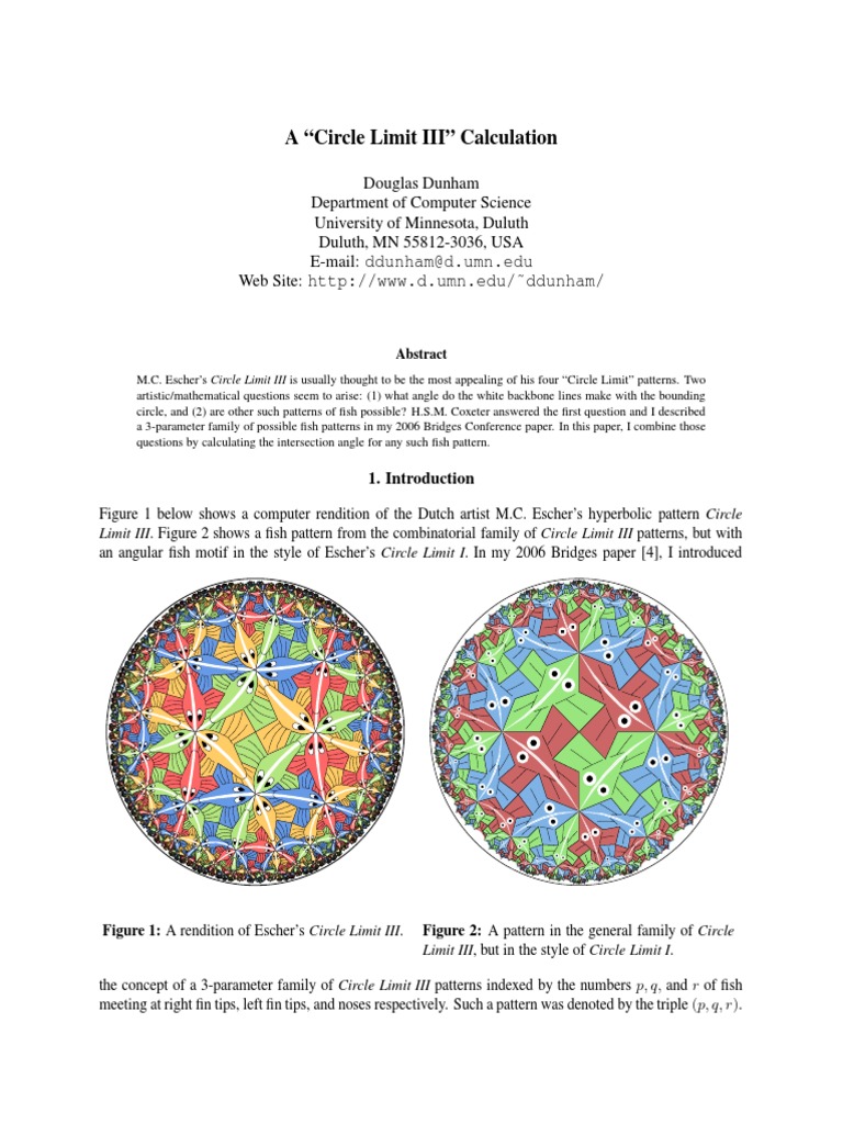 A "Circle Limit III" Calculation | PDF | Hyperbolic Geometry ...