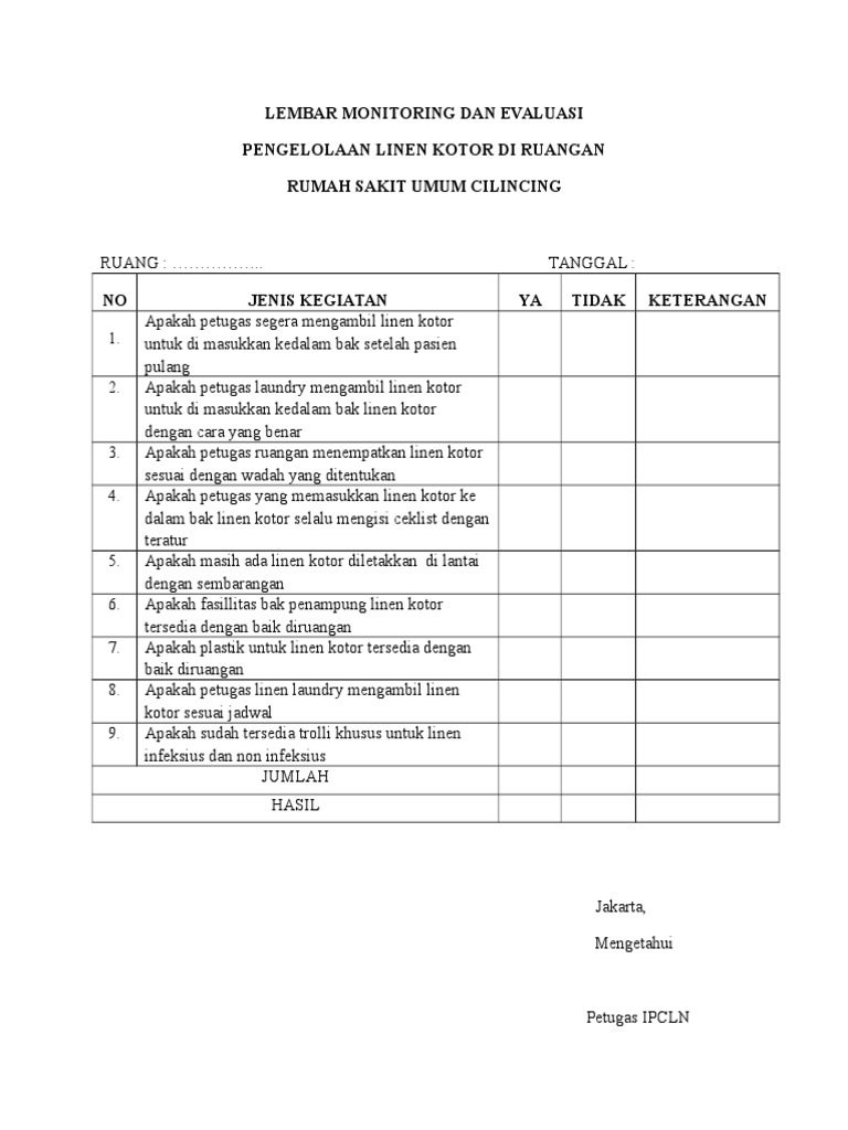 Lembar Monitoring Dan Evaluasi | PDF | Griya & Taman
