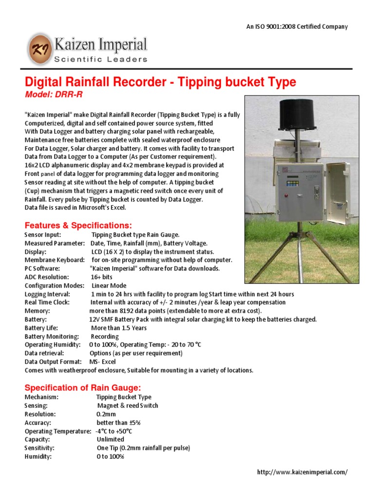 Digital Tipping Bucket Rain Gauge | PDF | Computers | Technology ...