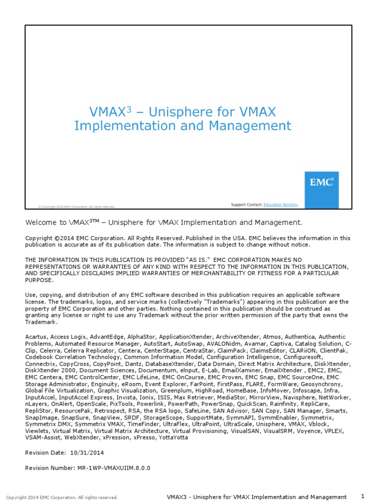 Unisphere For VMAX Implementation and Management | PDF | Server ...