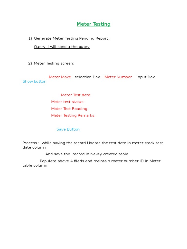Meter Testing Process and Reporting Guide | PDF