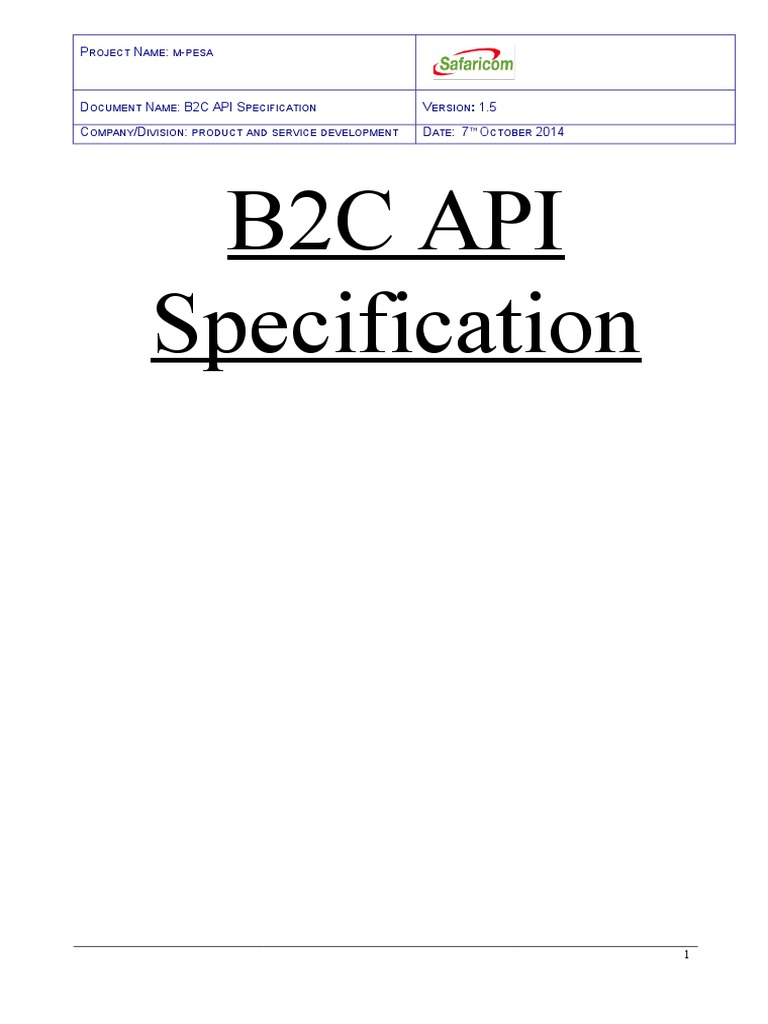 M-PESA B2C Development Guide | PDF | Parameter (Computer Programming) | Application Programming ...