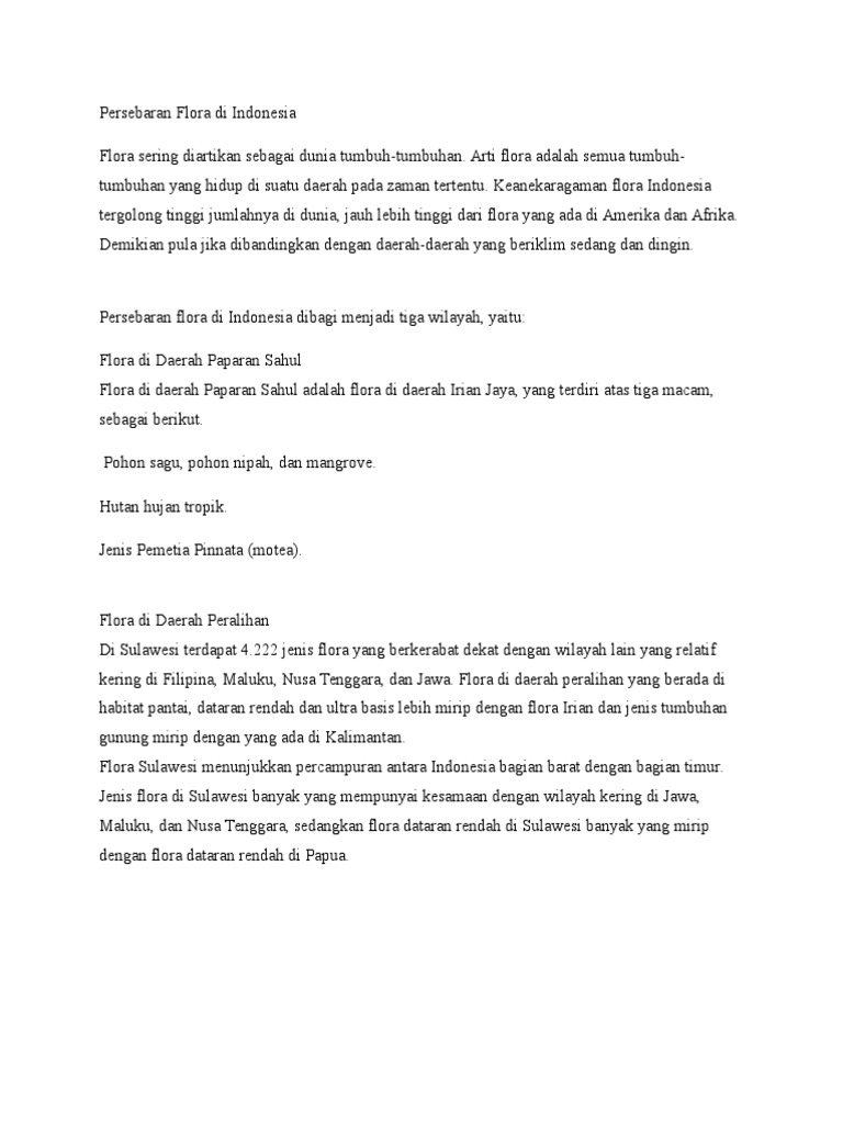 Persebaran dan Keanekaragaman Flora di Indonesia: Dari Paparan Sahul ...