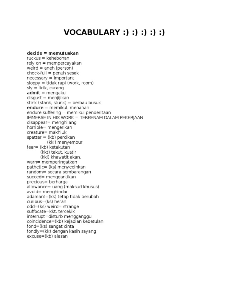 Essential Vocabulary Translations | PDF