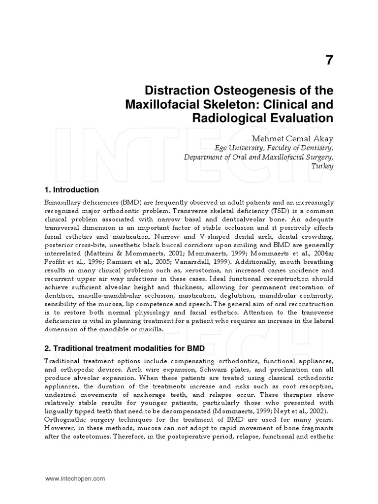 Distraction Osteogenesis in Maxillofacial Surgery | PDF | Dental ...