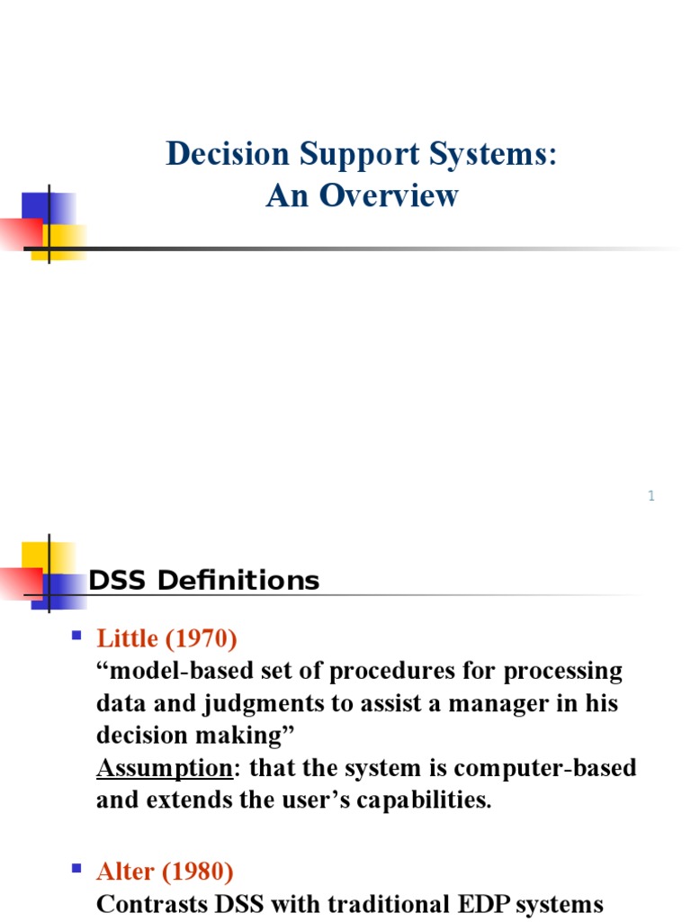 Decision Support Systems: An Overview | Download Free PDF | Databases | System