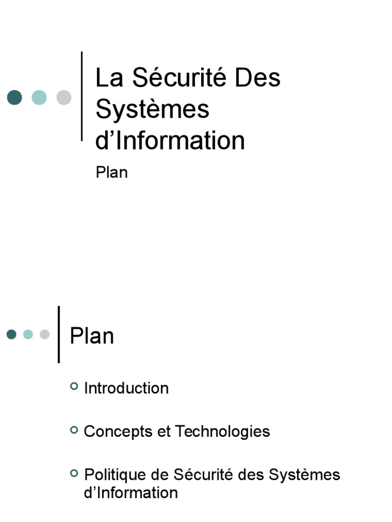 La Securite Des Systemes D Information | PDF | Sécurité des systèmes d'information | Sécurité