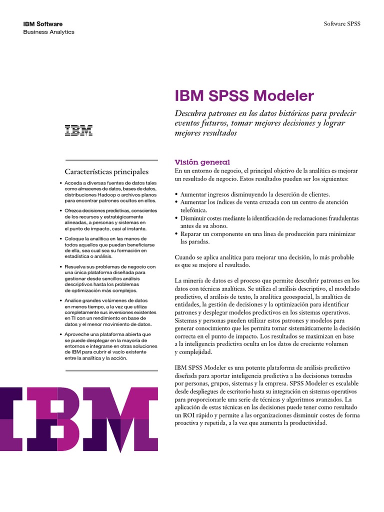 Ibm Spss Modeler - Data Mining | PDF | Spss | Analítica predictiva