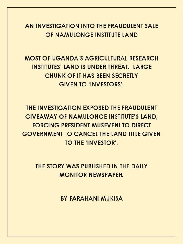 Investigative Reporting: 1st Place - Farahani Mukisa, Nelson Wesonga ...