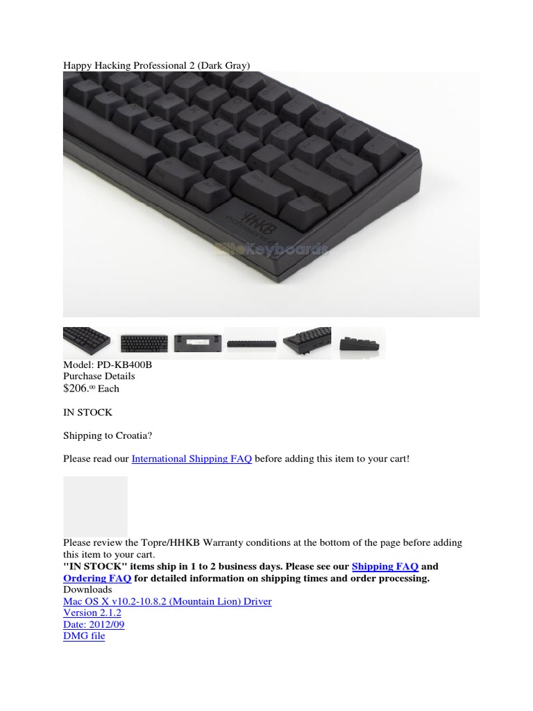 Happy Hacking Professional 2 | PDF | Computer Keyboard | Touchscreen