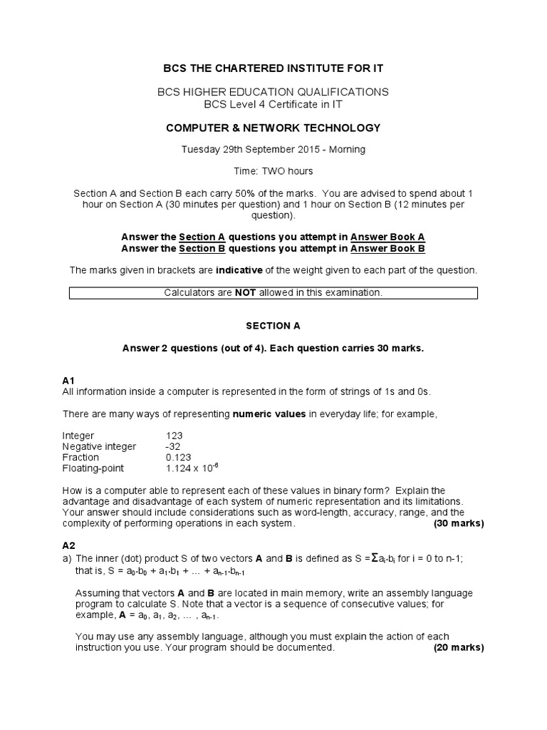 Bcs Higher Education Qualifications BCS Level 4 Certificate in IT | PDF | Computer Network ...
