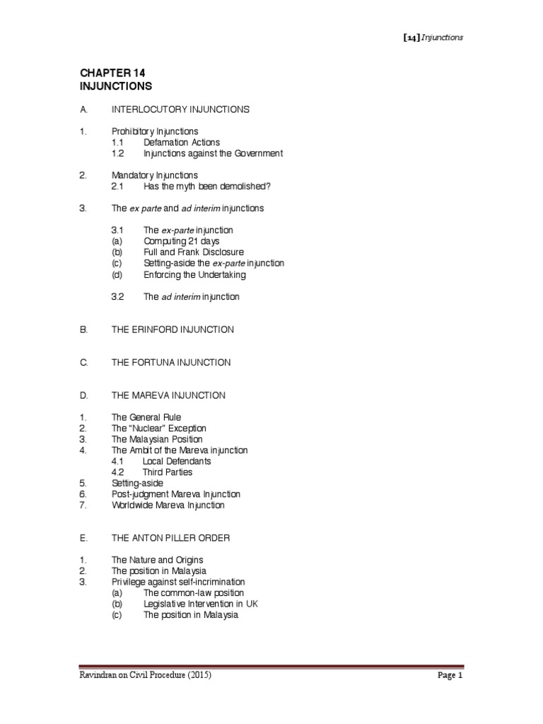 (Chap 14) Injunctions in English Law | PDF | Injunction | Damages