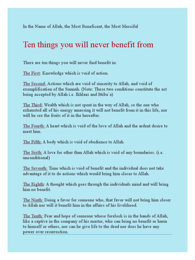 Ten Things | PDF | Philosophy