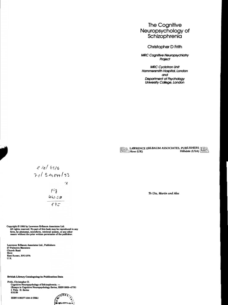 (Christopher Donald Frith) The Cognitive Neuropsyc (BookFi) PDF | PDF ...