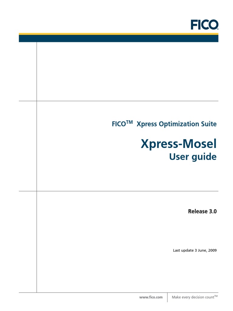 Xpress Mosel User Guide Fico | PDF | Array Data Type | Linear Programming
