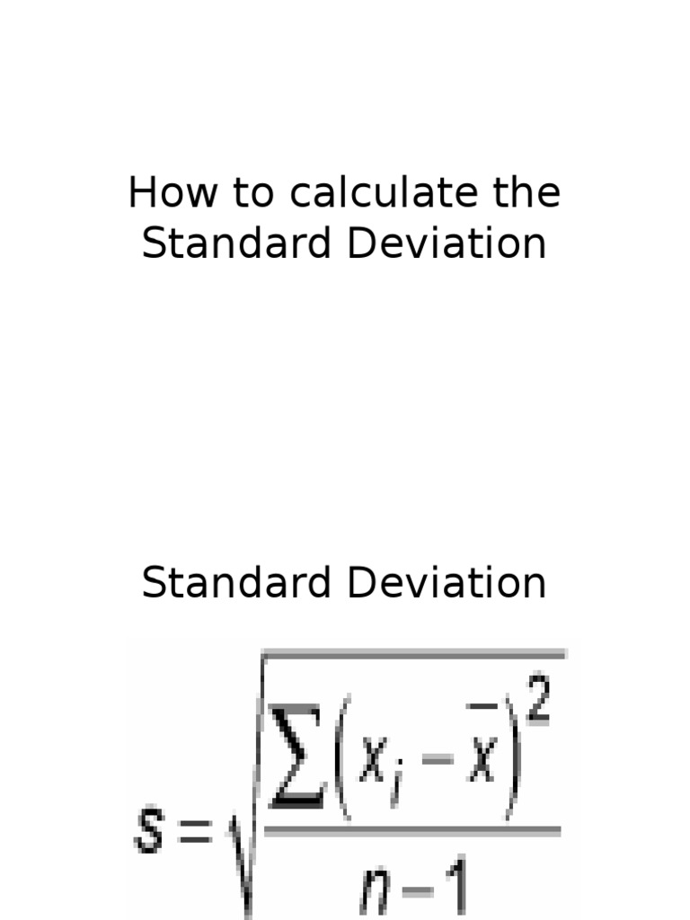 How To Calculate The Standard Deviation | PDF