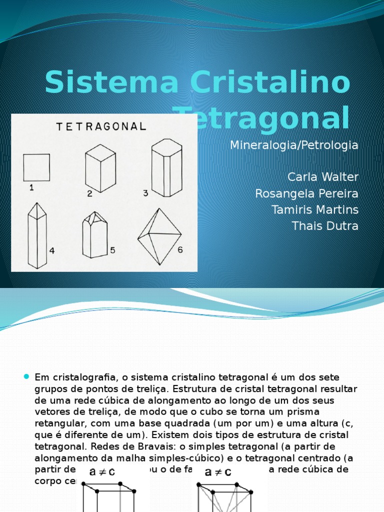 Estrutura Cristalina Tetragonal | PDF | Sólidos cristalinos | Metais