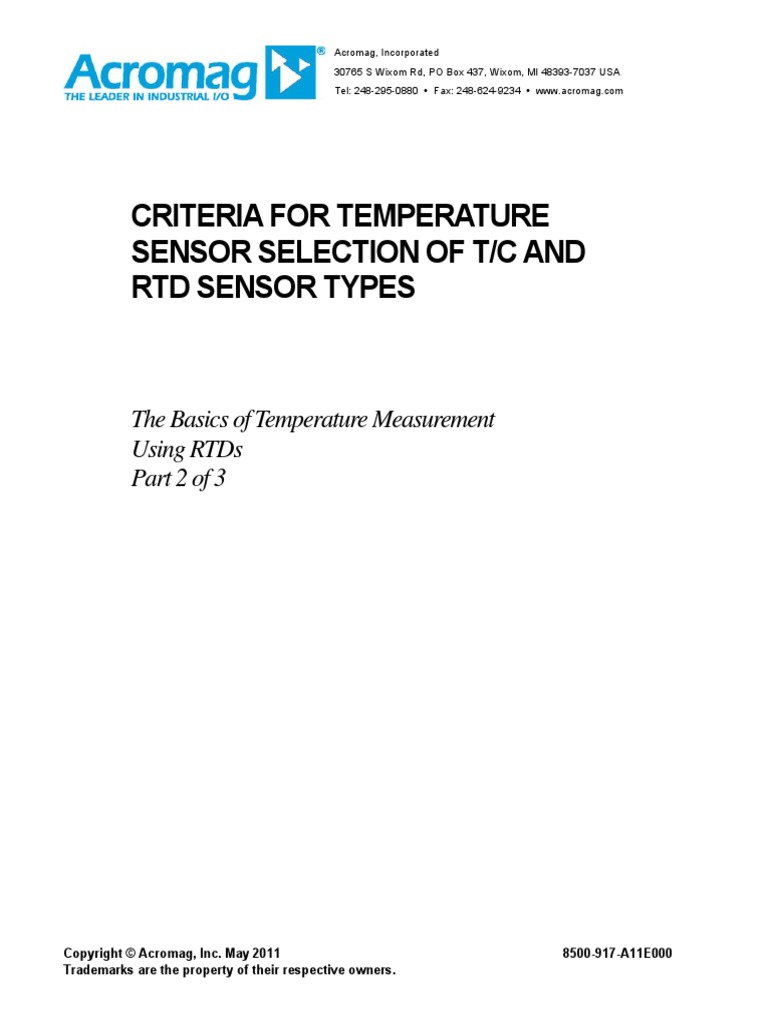 RTD Temperature Measurement | PDF | Thermocouple | Electrical ...