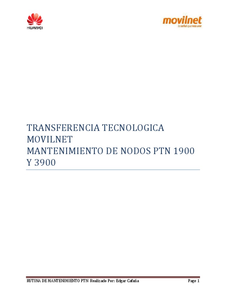 Mantenimiento PTN 1900 y 3900 Movilnet | PDF | Cepillo | Contraseña