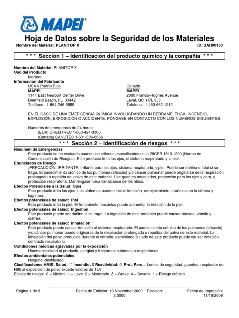 HS Planitop X | PDF | Combustión | Química