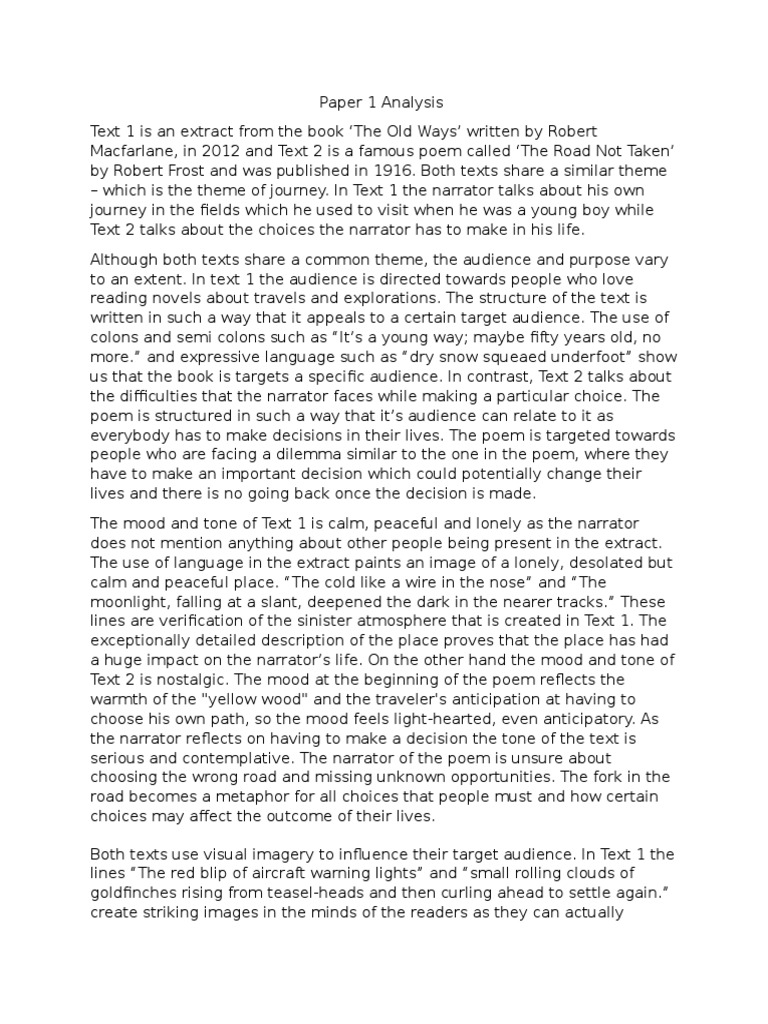 IB Paper 1 Analysis | PDF | Narration