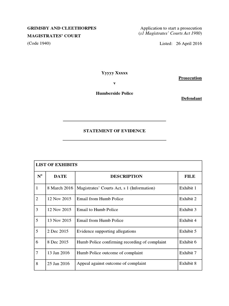 Statement of Evidence | PDF