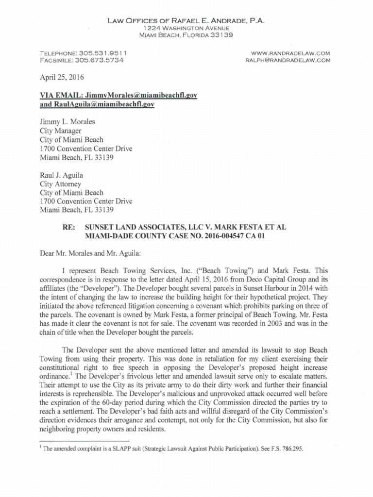 Beach Towing Letter | PDF