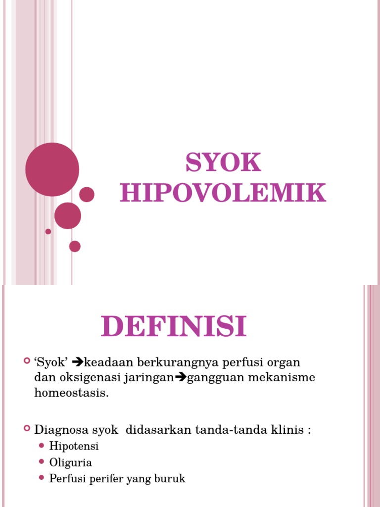 Syok Hipovolemik Ppt
