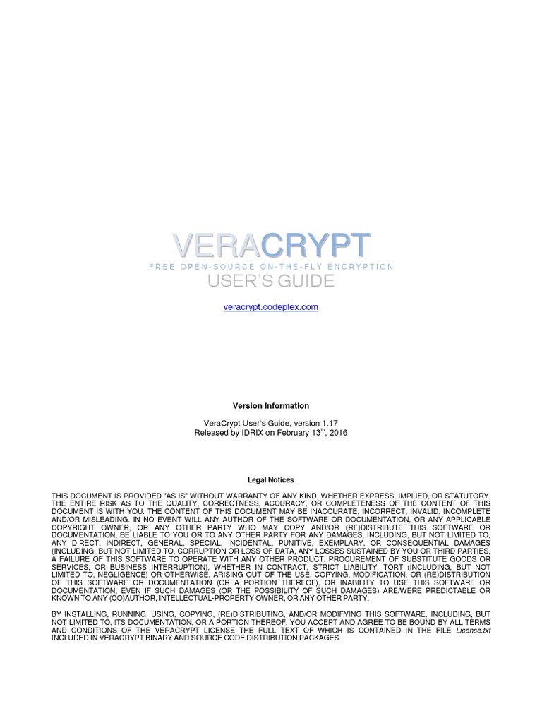 VeraCrypt User Guide | PDF | File System | Computer File