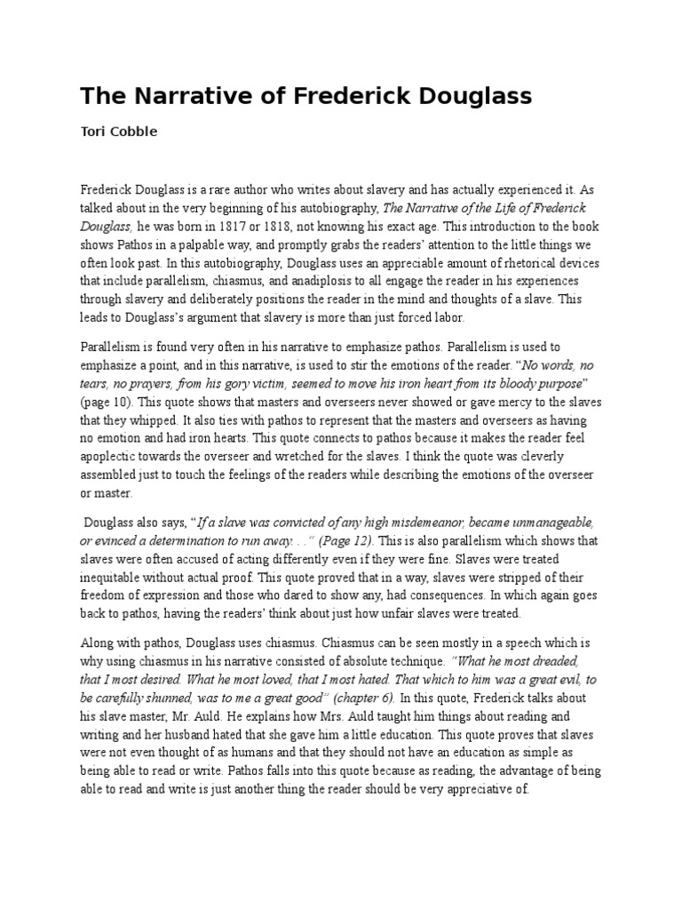 The Narrative of Frederick Douglass | PDF | Narrative | Frederick Douglass