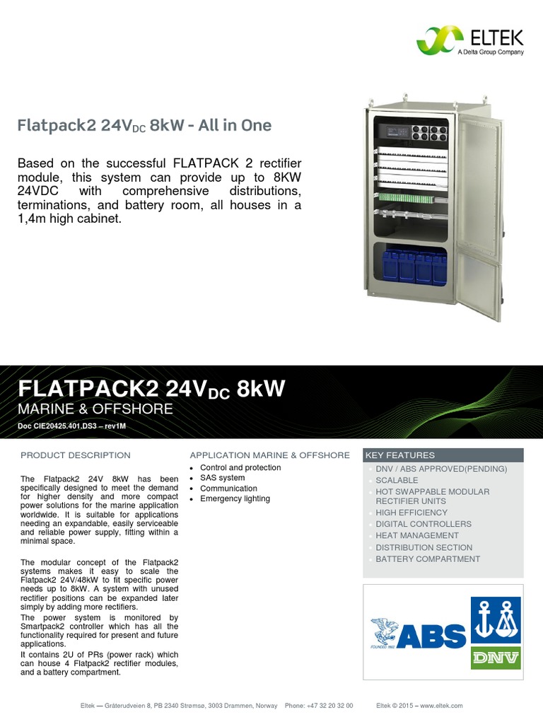 Datasheet Flatpack2 8kW | PDF | Rectifier | Equipment