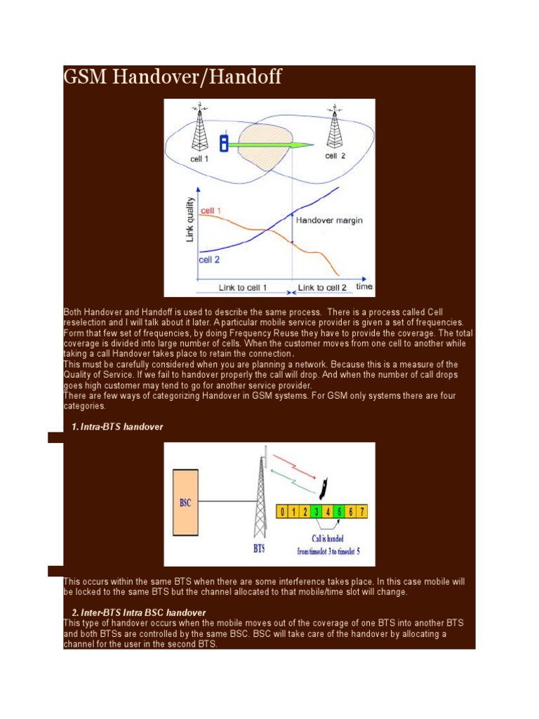 GSM Handover | PDF | Wireless | Mobile Telecommunications