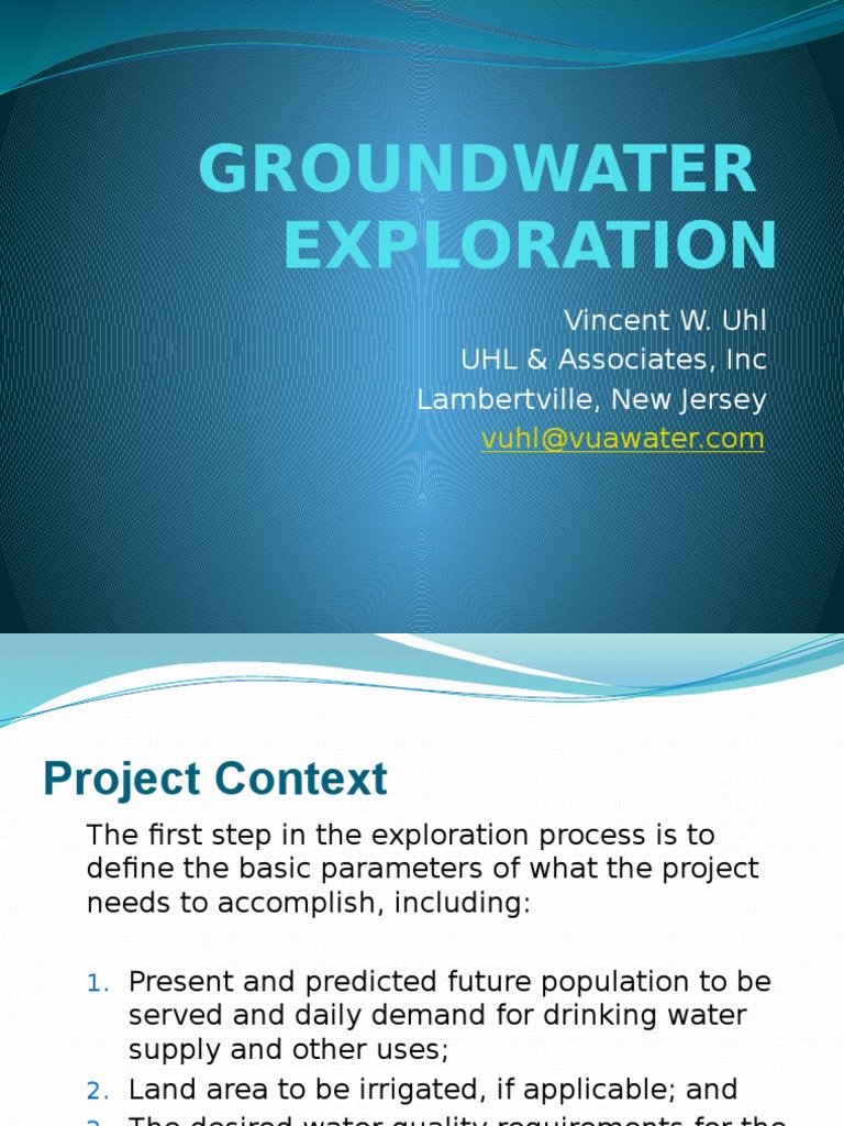1 Groundwater Exploration | PDF | Hydrogeology | Groundwater