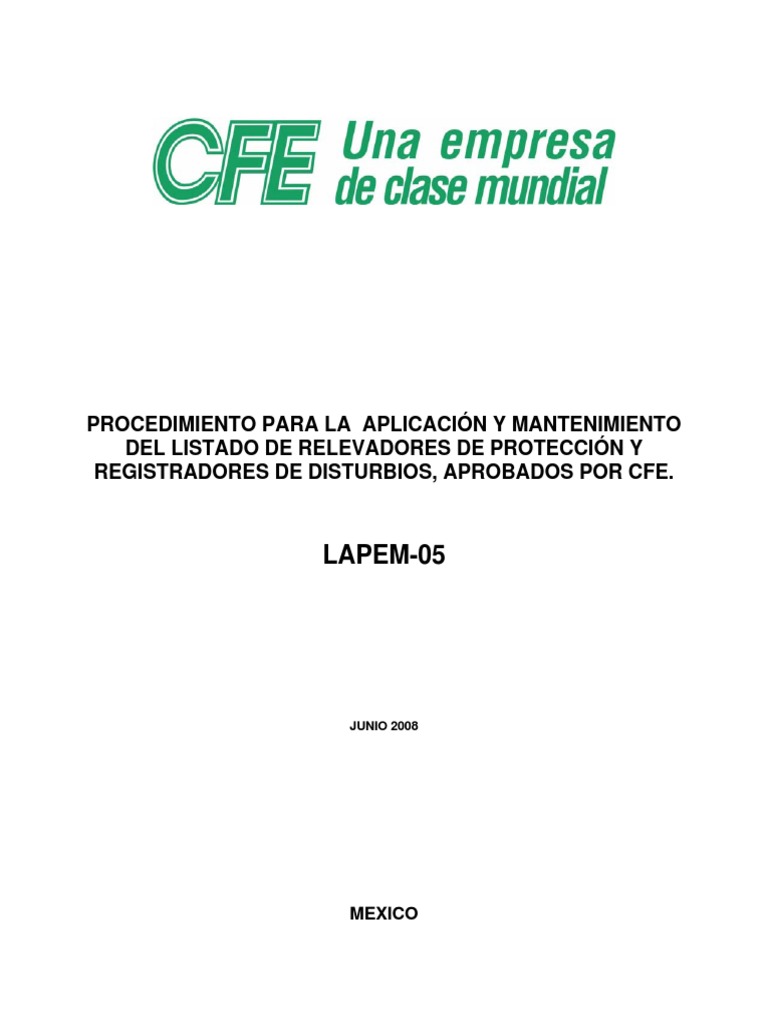 Prototipos Aprobados LAPEM-CFE | PDF | Calidad (comercial) | Evaluación