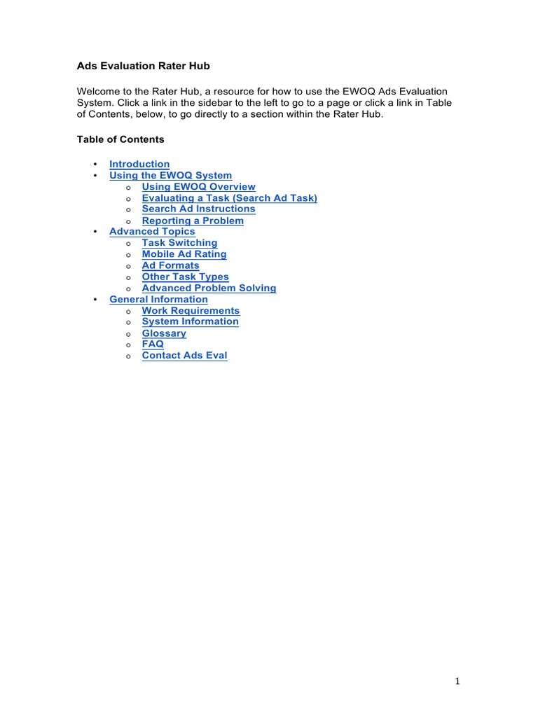 Ads Evaluation Rater Hub | PDF | Web Search Engine | Advertising