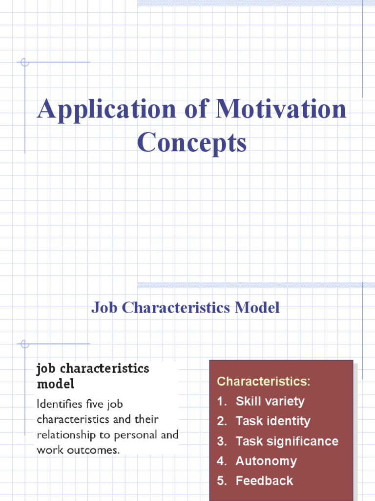 Application of Motivation Concepts | PDF | Job Satisfaction | Motivation