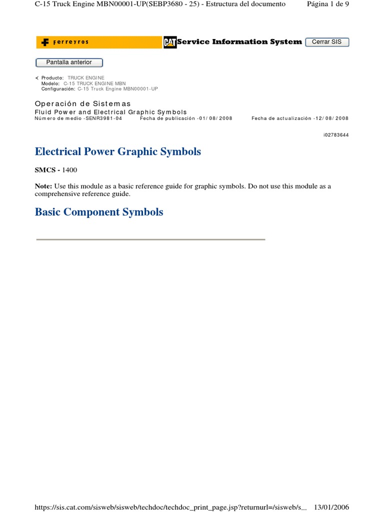 C-15 Truck Engine Graphic Symbols Guide | PDF | Switch | Relay