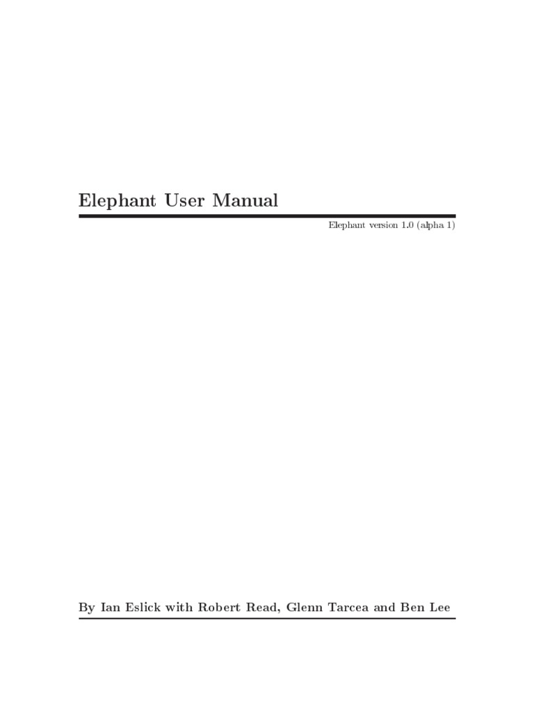 Elephant | PDF | Sql | Relational Database