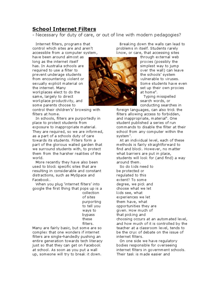 School Internet Filters | PDF | Proxy Server | Internet