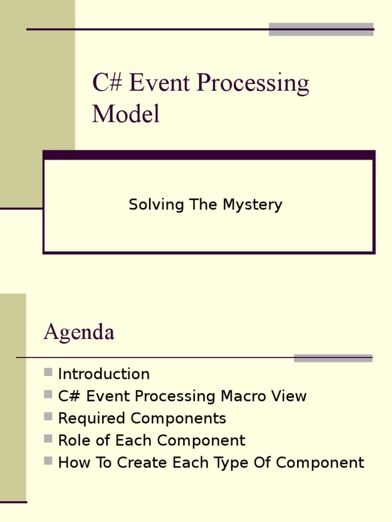 C# Event Processing | Download Free PDF | C Sharp (Programming Language ...