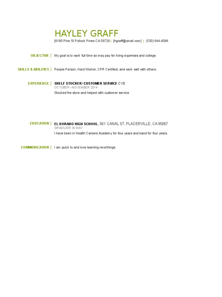 Hayley Graff Resume | PDF
