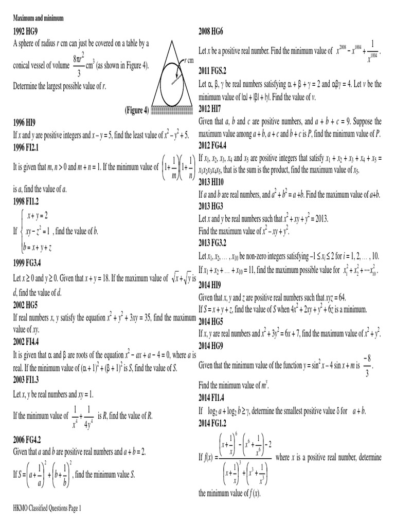 Maximum and Minimum PDF | PDF | Numbers | Algebra