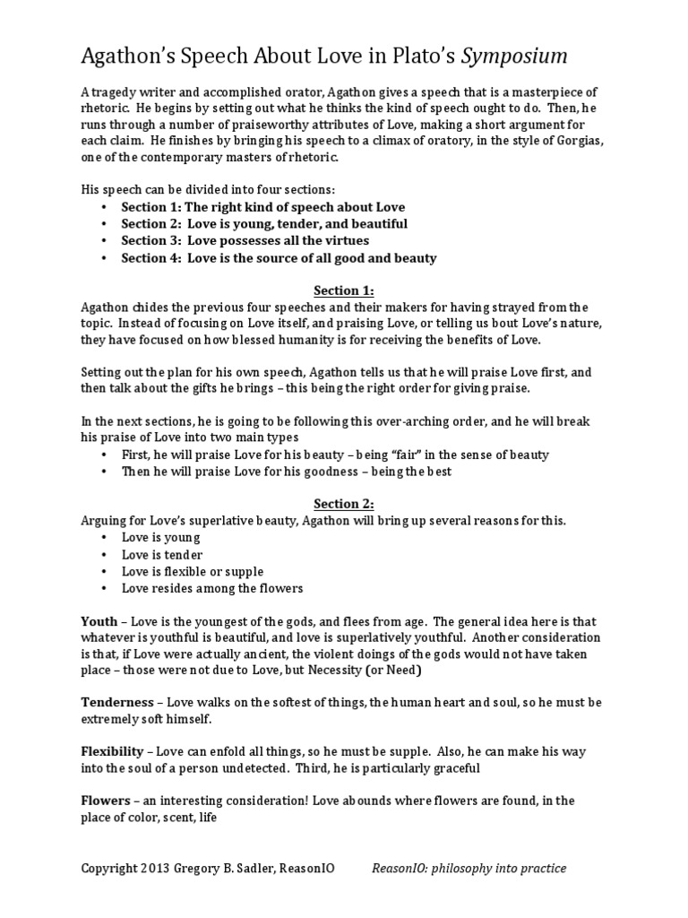 Agathon Symposium PDF | PDF | Symposium (Plato) | Rhetoric