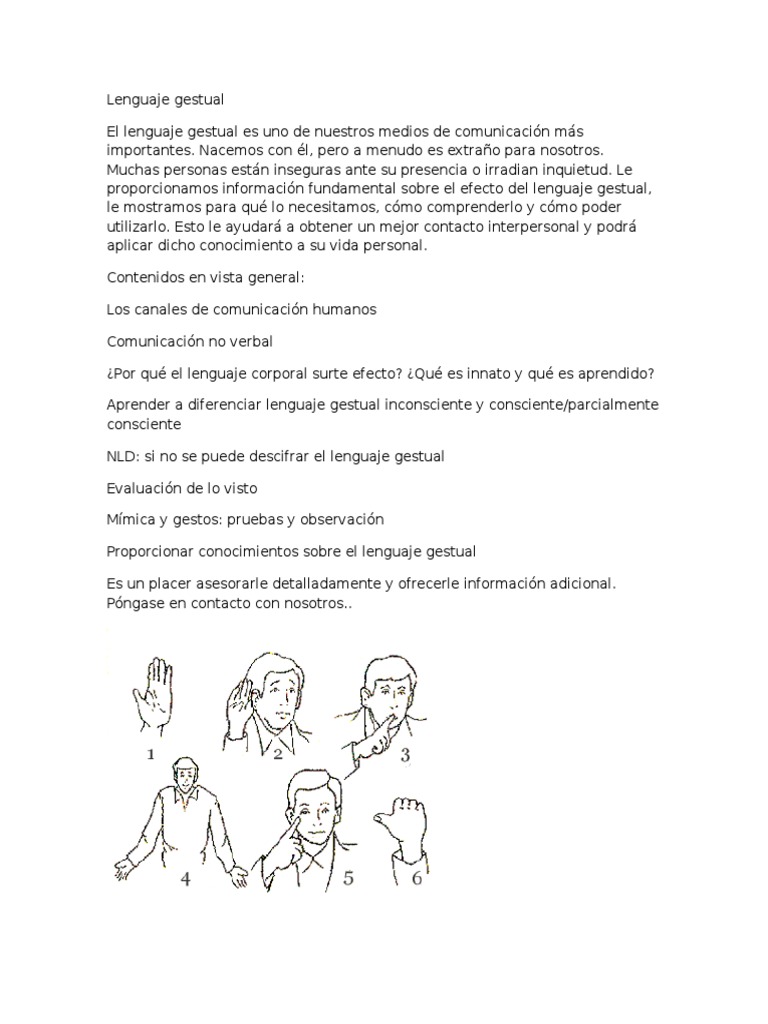 Lenguaje Gestual | PDF
