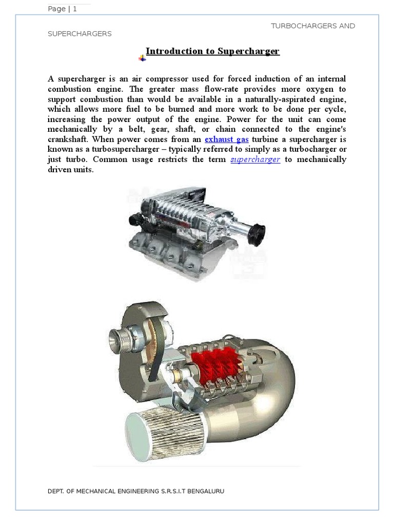 Turbocharger and Supercharger Report | PDF | Turbocharger | Internal ...